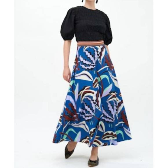 Oliphant | Skirts | New Oliphant Swing Skirt In Blue Fergano | Poshmark